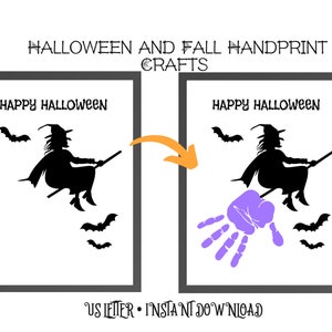 Fall and Halloween Handprint Craft, Fall and Halloween Handprint Art ...