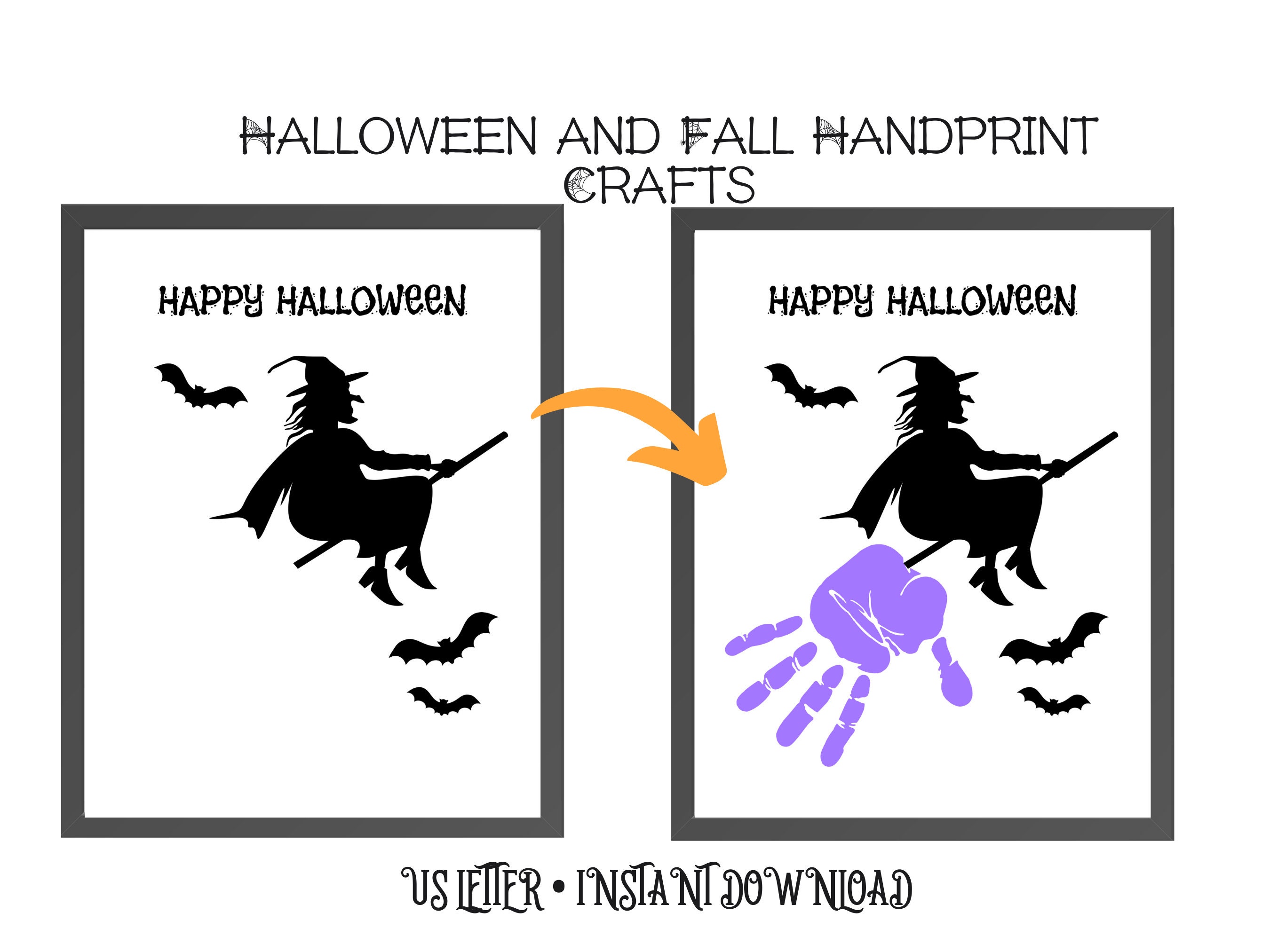 Fall and Halloween Handprint Craft, Fall and Halloween Handprint Art ...