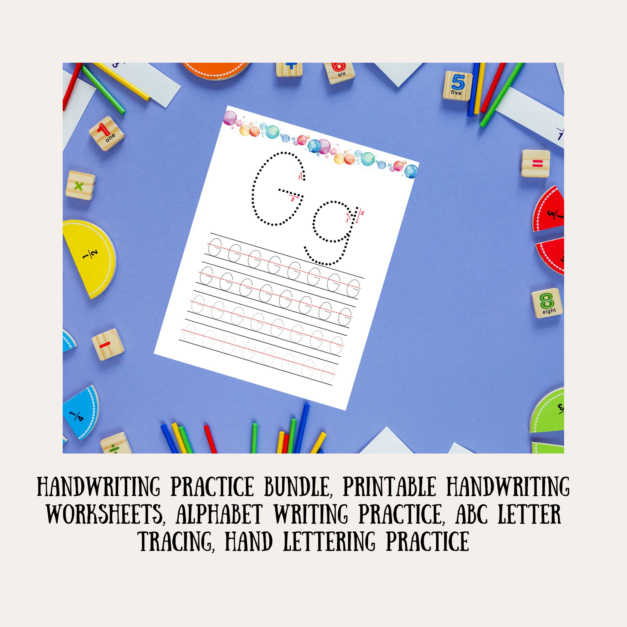 Trace and Learn Letters Workbook, Printable Handwriting Worksheets ...