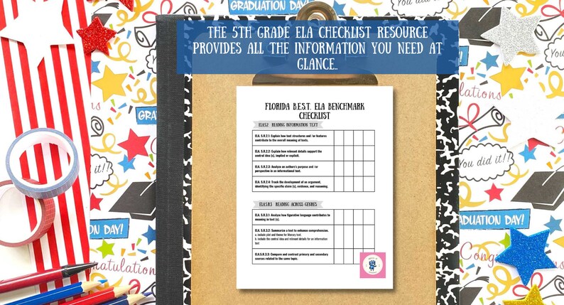 Printable 5th Grade Florida ELA Standards Checklist (PDF) - Etsy