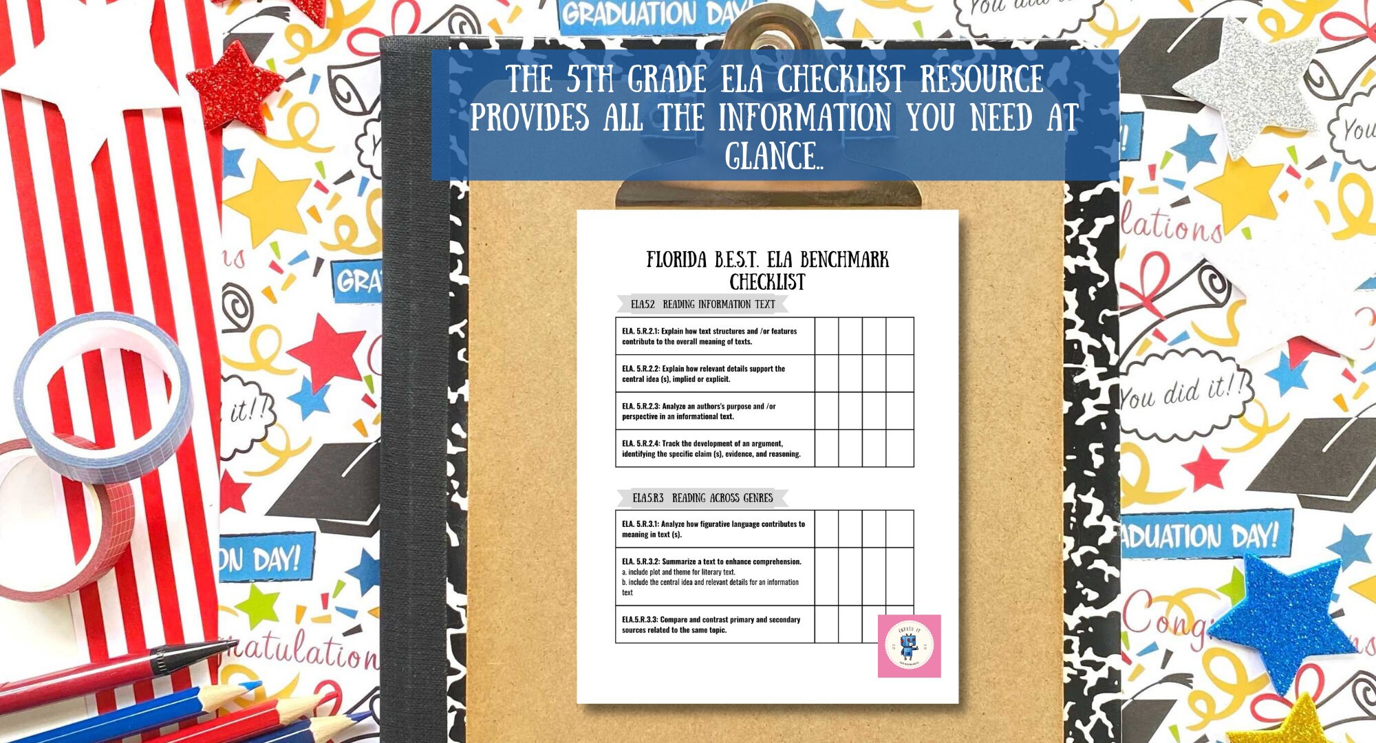 Florida 5th Grade B.E.S.T. Standards English Language Arts Benchmark ...