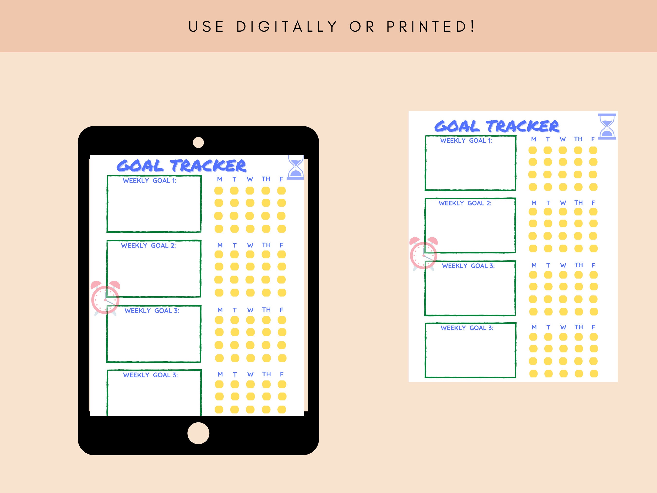 Printable Monthly Goal Tracker Habit Tracker, Organize Your Goals and ...