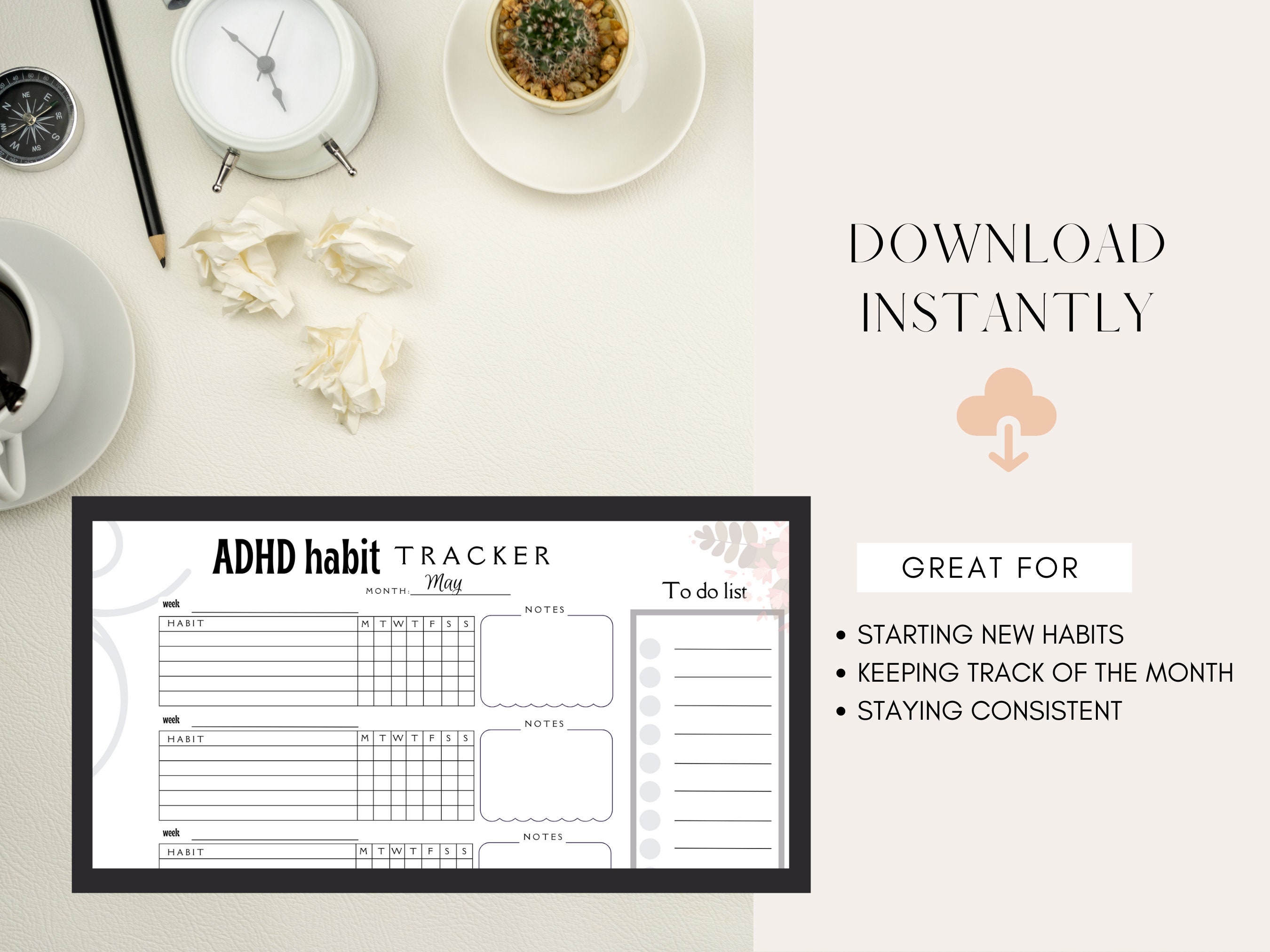 ADHD Habit Tracker and Planner Template - Etsy