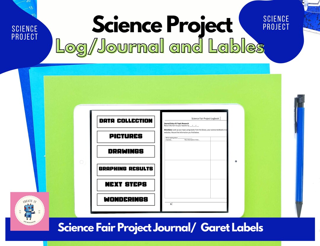 Science Fair Project Log, Science Fair Project Logbook, Science Fair ...