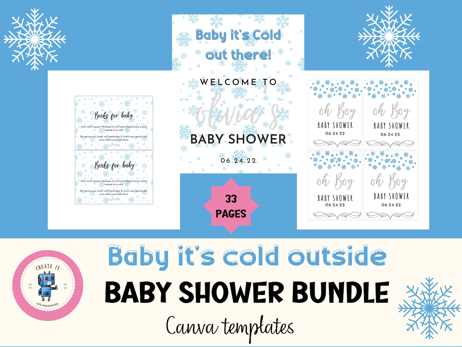 Baby It’s Cold Outside Baby Shower Bundle, Printable Baby Shower ...