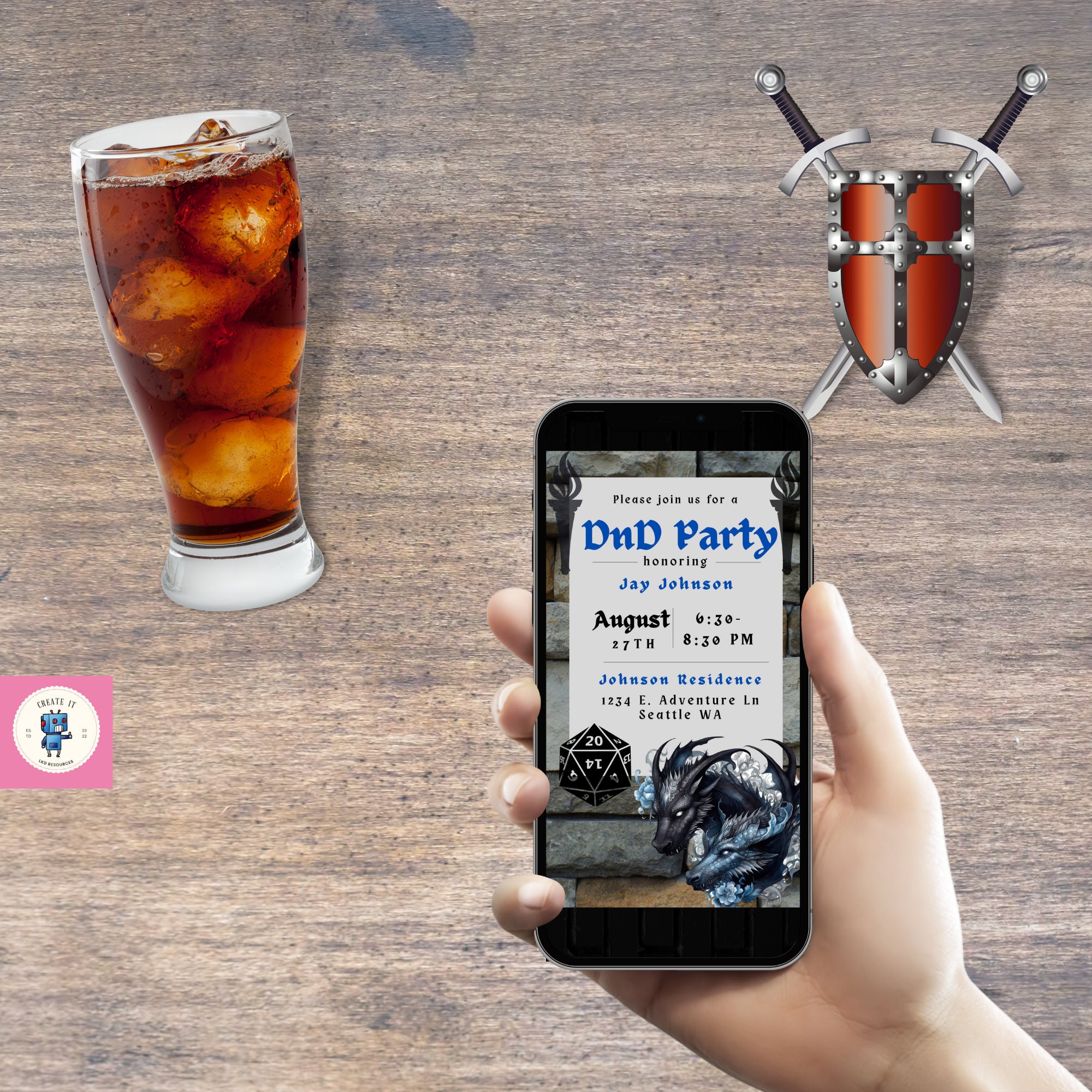 Editable Dnd Party Digital Invitation, Dnd Night Invitation, Dungeon ...
