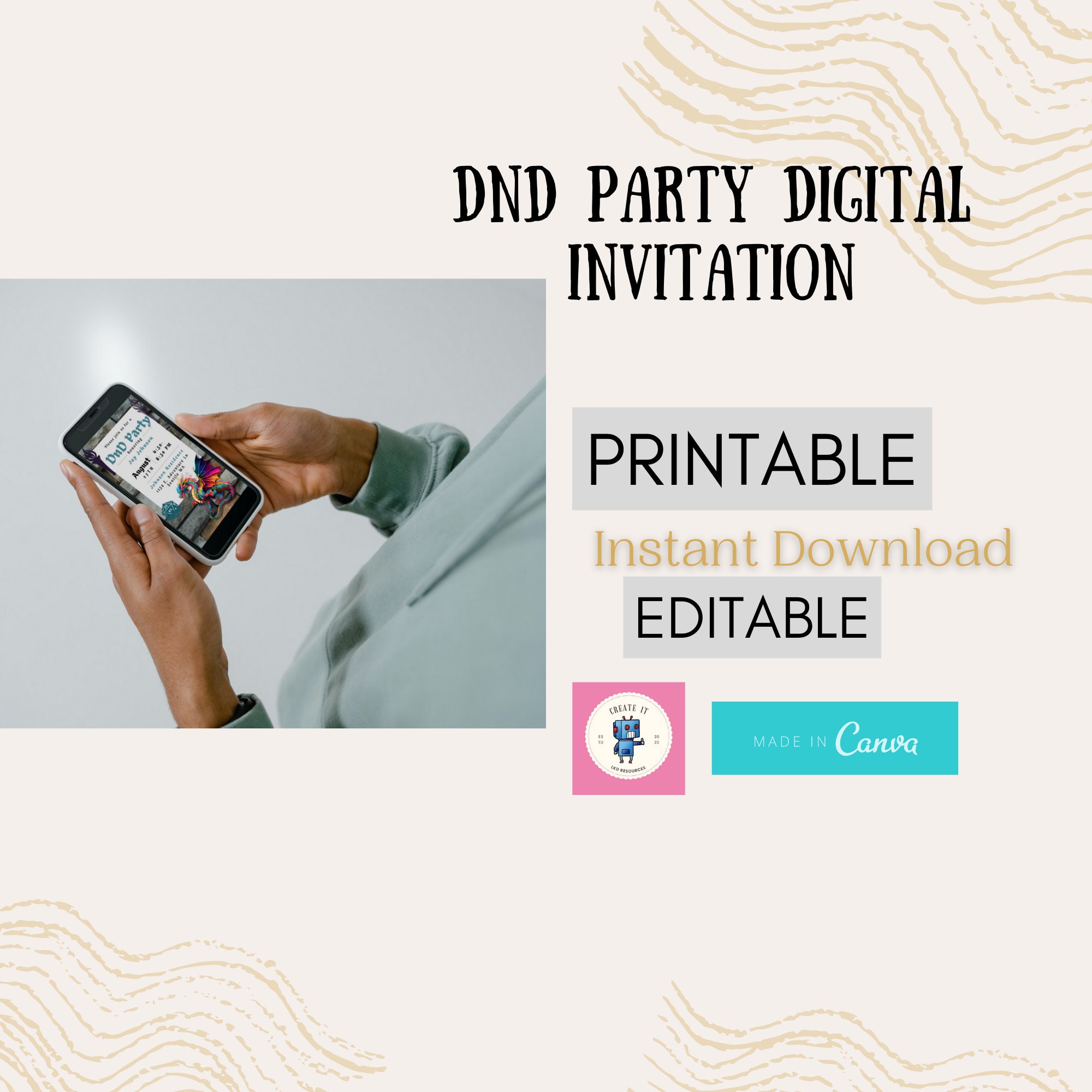 Editable Dnd Party Invitation Template (digital Download) - Etsy