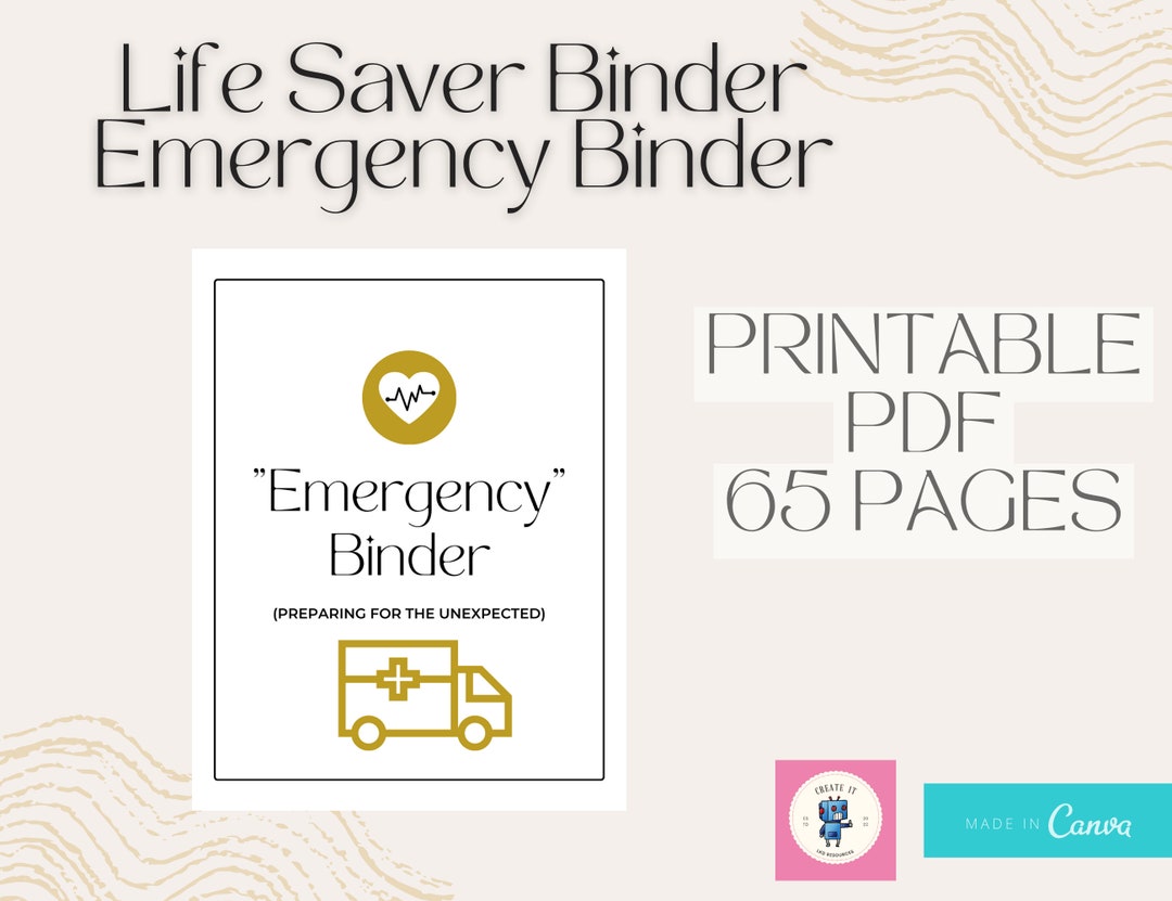 End of Life Binder, Life Planner: A 65-page Emergency Binder for ...