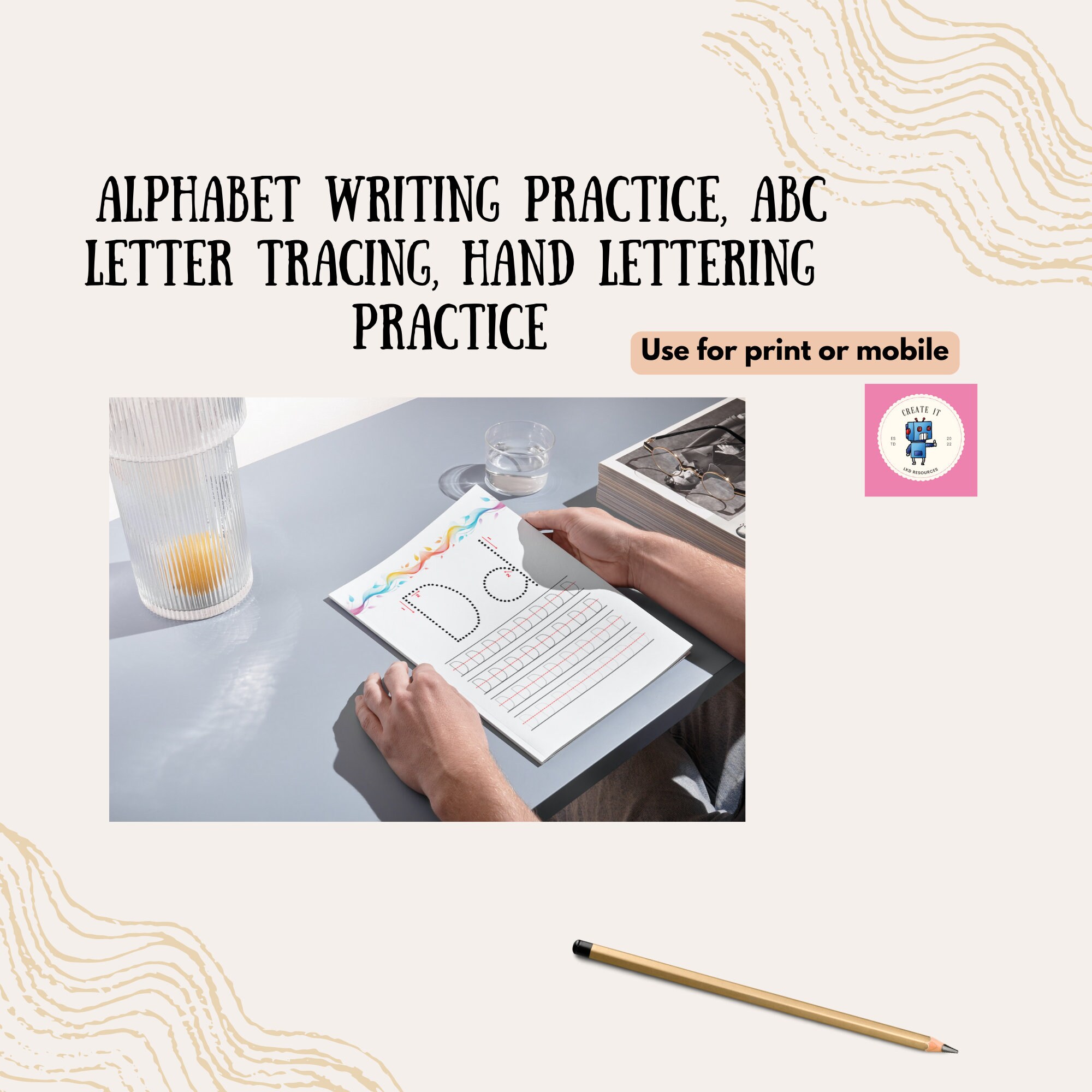 Trace and Learn Letters Workbook, Printable Handwriting Worksheets ...