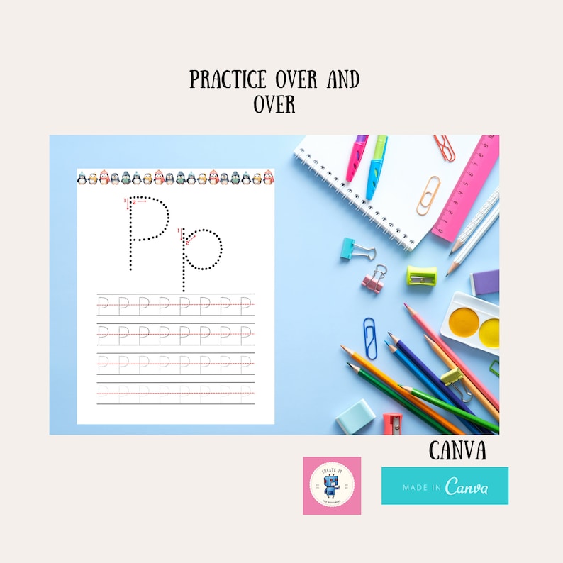 Trace and Learn Letters Workbook, Printable Handwriting Worksheets ...