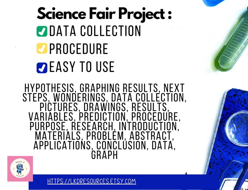 Science Fair Project Logbook: 14-page Journal (digital Download) - Etsy