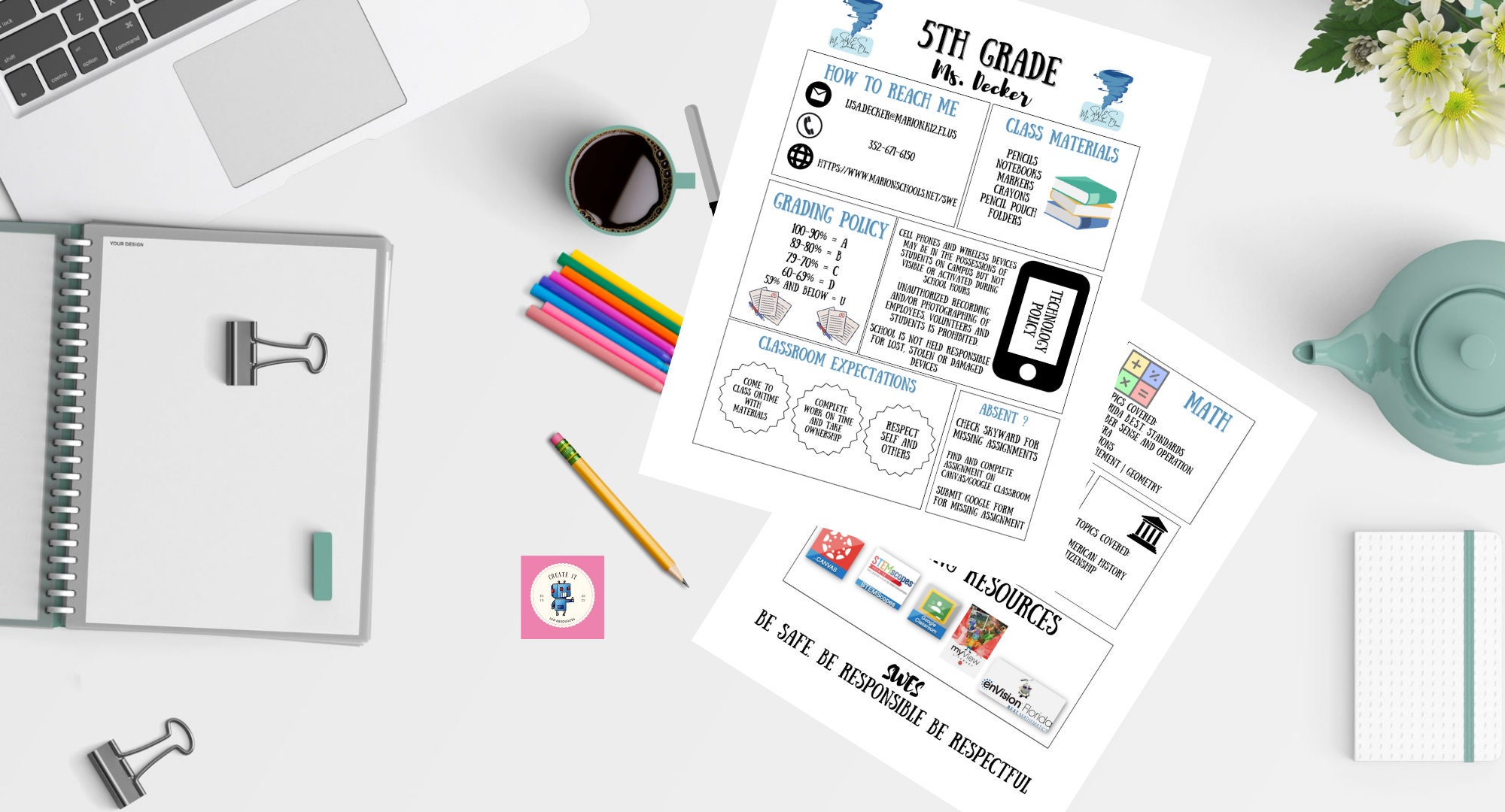 Class Syllabus Template, Back to School Night, Class Information ...