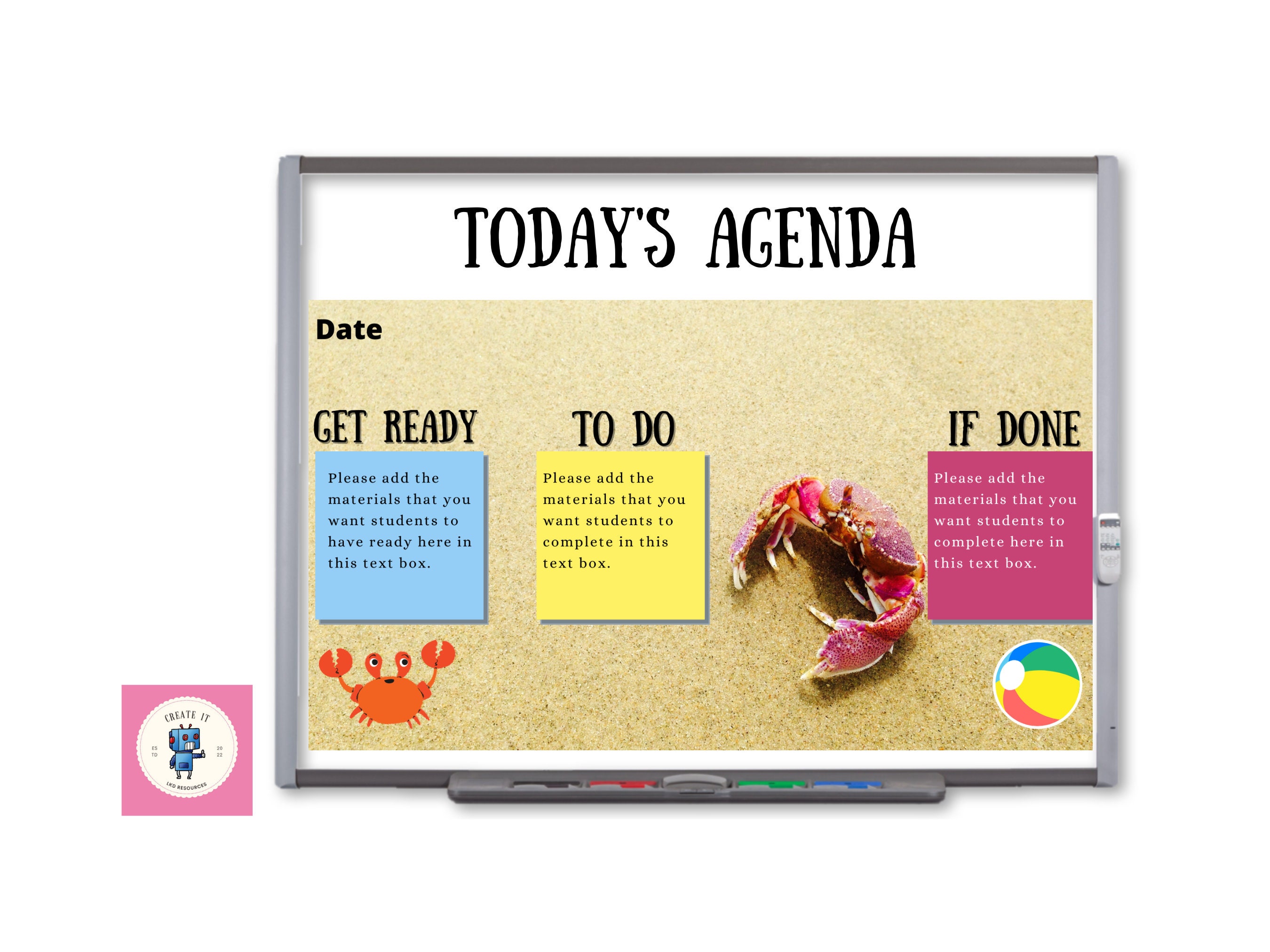 Teacher or Homeschool Beach Theme Classroom Daily Agenda Slides, Google ...