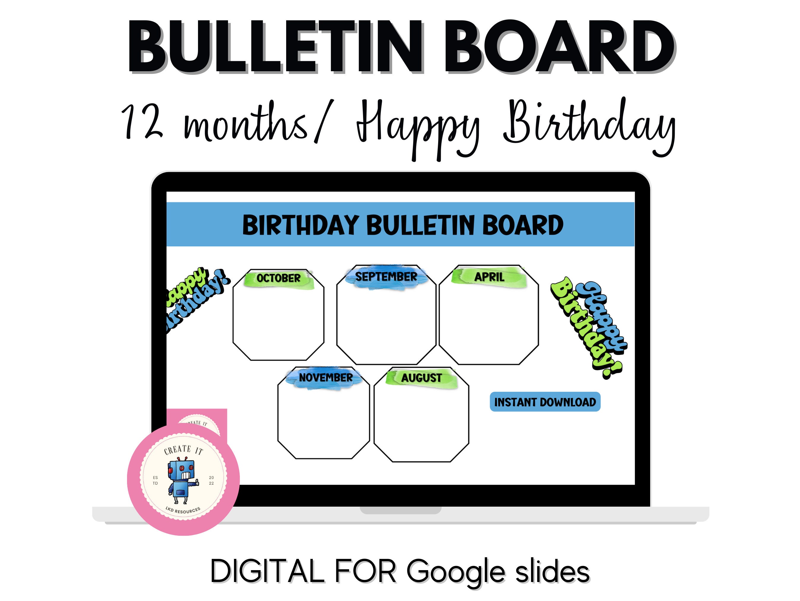 Birthday Bulletin Board Classroom Birthday Bulletin Board Blue - Etsy