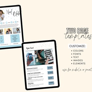 Template Social Media Kit and Rate Card ,media Kit Template, Rate Card ...