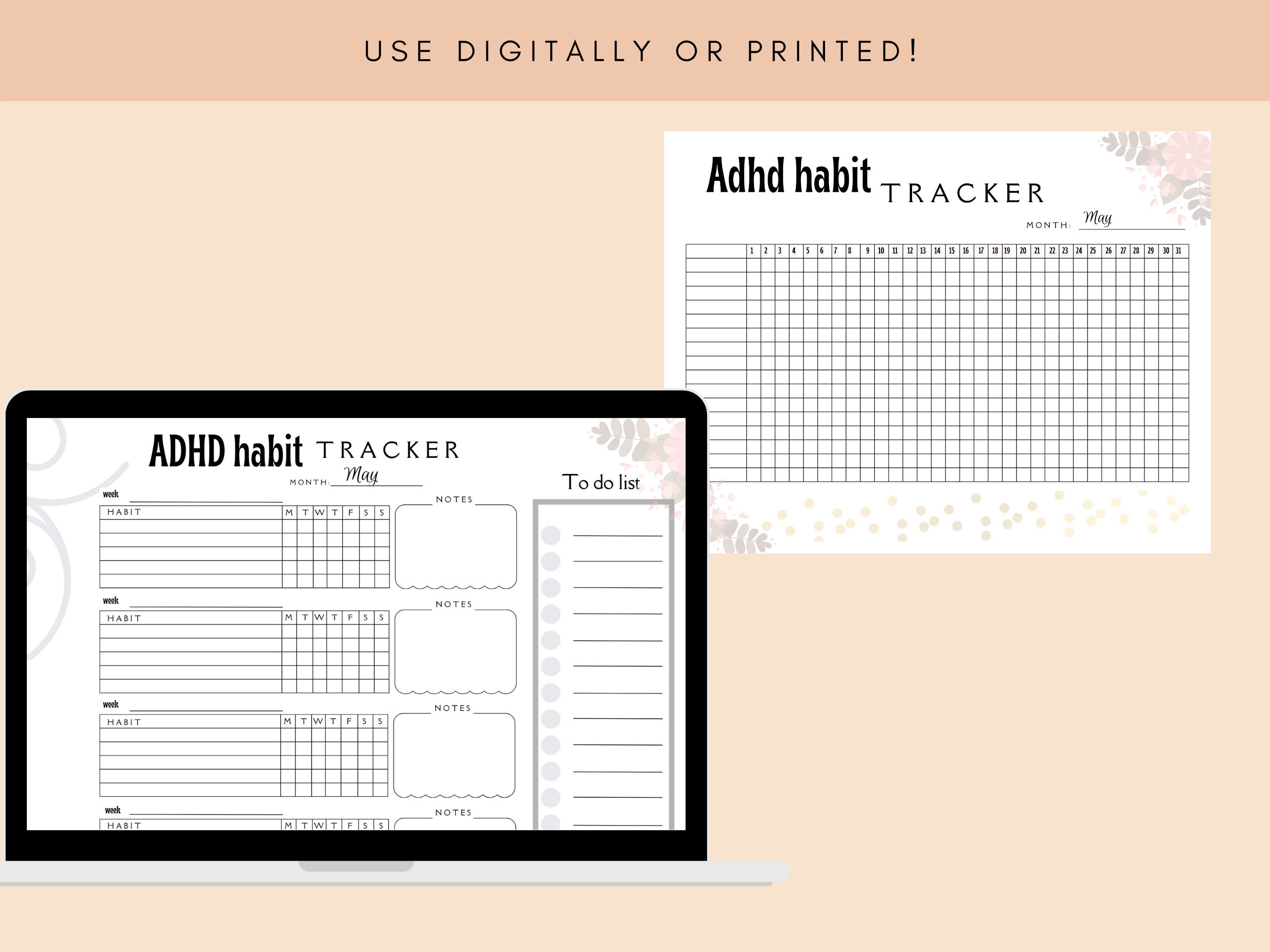 ADHD Habit Tracker and Planner Template - Etsy