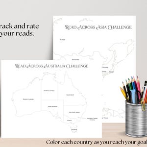 Printable Reading Tracker, Track Your Reading Progress With Maps and ...