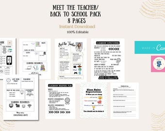 Back to School Flipbook for Meet the Teacher Night Editable Parent ...
