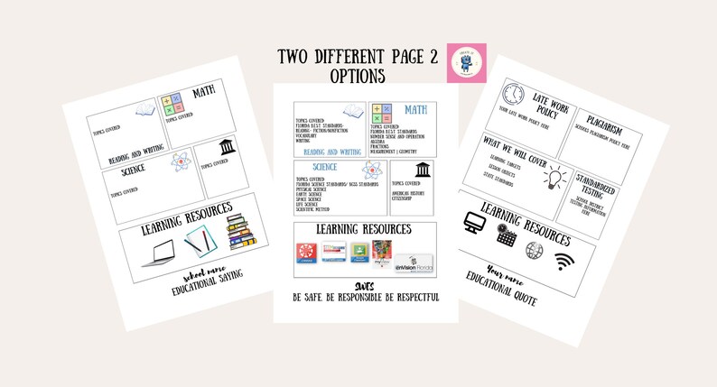 Class Syllabus Template, Back to School Night, Class Information ...