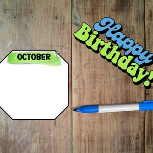 Birthday Bulletin Board Classroom Birthday Bulletin Board Blue Green ...