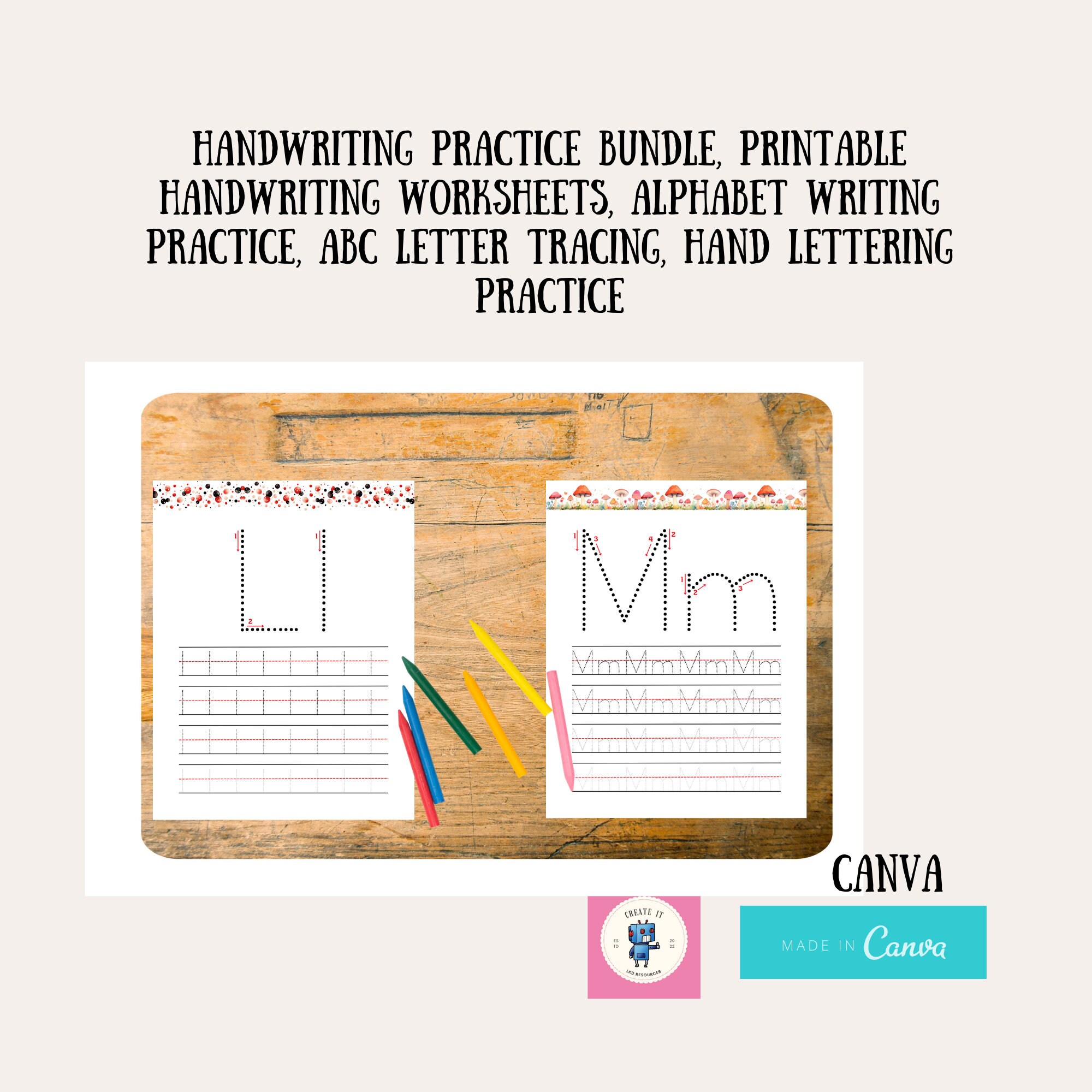 Trace and Learn Letters Workbook, Printable Handwriting Worksheets ...