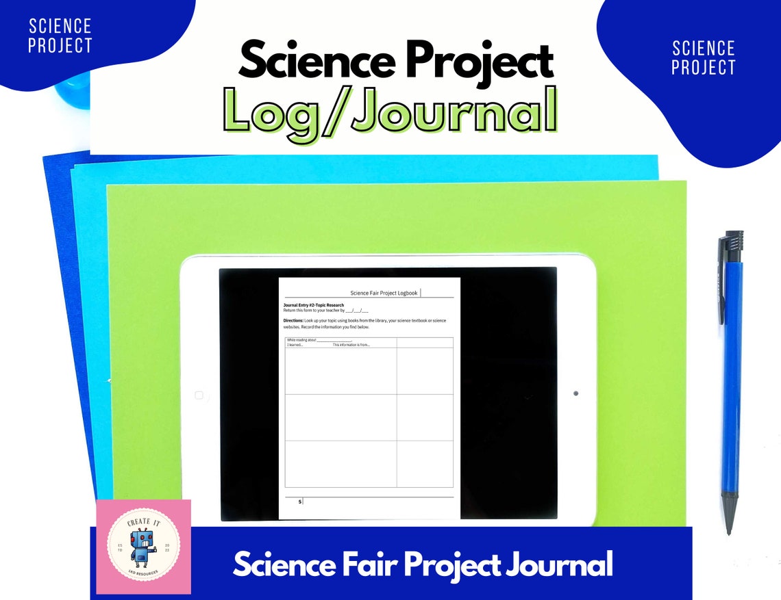 Science Fair Project Log, Science Fair Project Logbook, Science Fair ...