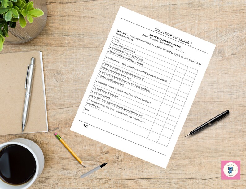 Science Fair Project Log, Science Fair Project Logbook, Science Fair ...