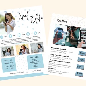 Template Social Media Kit and Rate Card ,media Kit Template, Rate Card ...