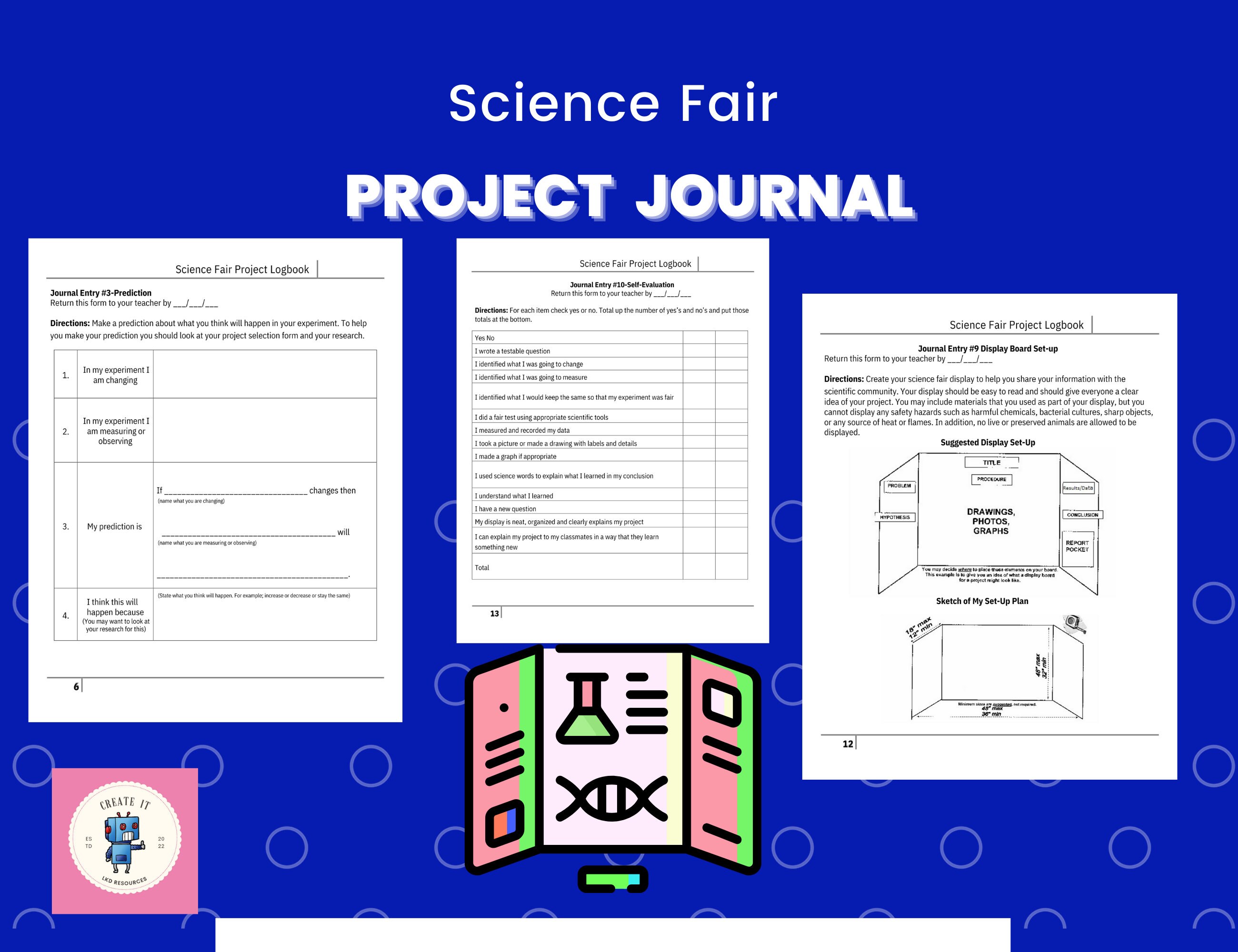 Science Fair Project Log, Science Fair Project Logbook, Science Fair ...