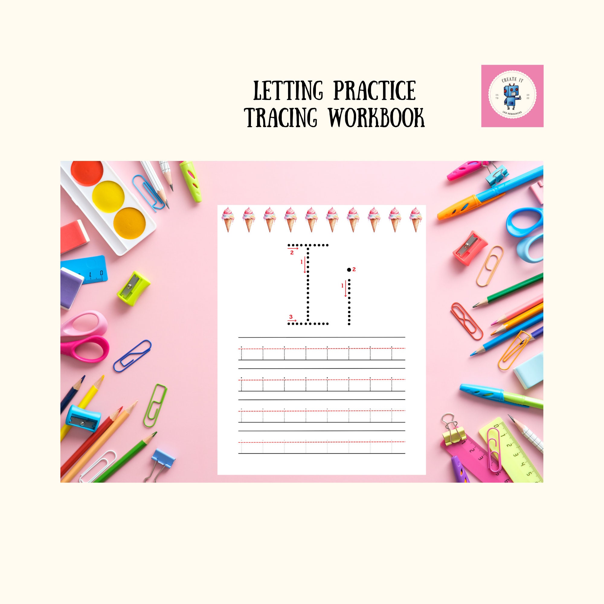 Trace and Learn Letters Workbook, Printable Handwriting Worksheets ...