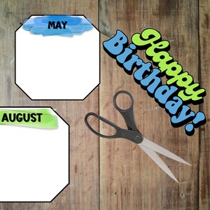 Birthday Bulletin Board Classroom Birthday Bulletin Board Blue Green ...
