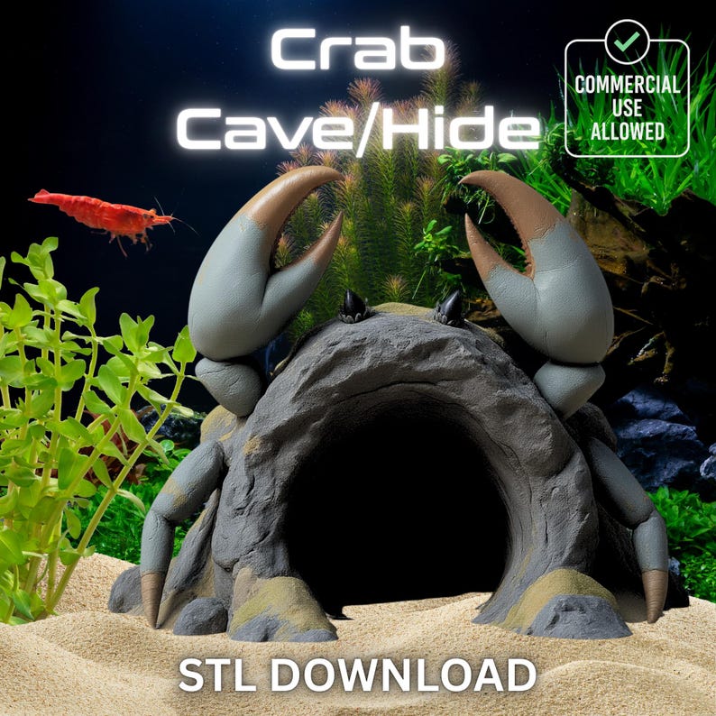 Crab Rock Hide STL Pack | Aquarium & Terrarium Cave Decor | Commercial ...