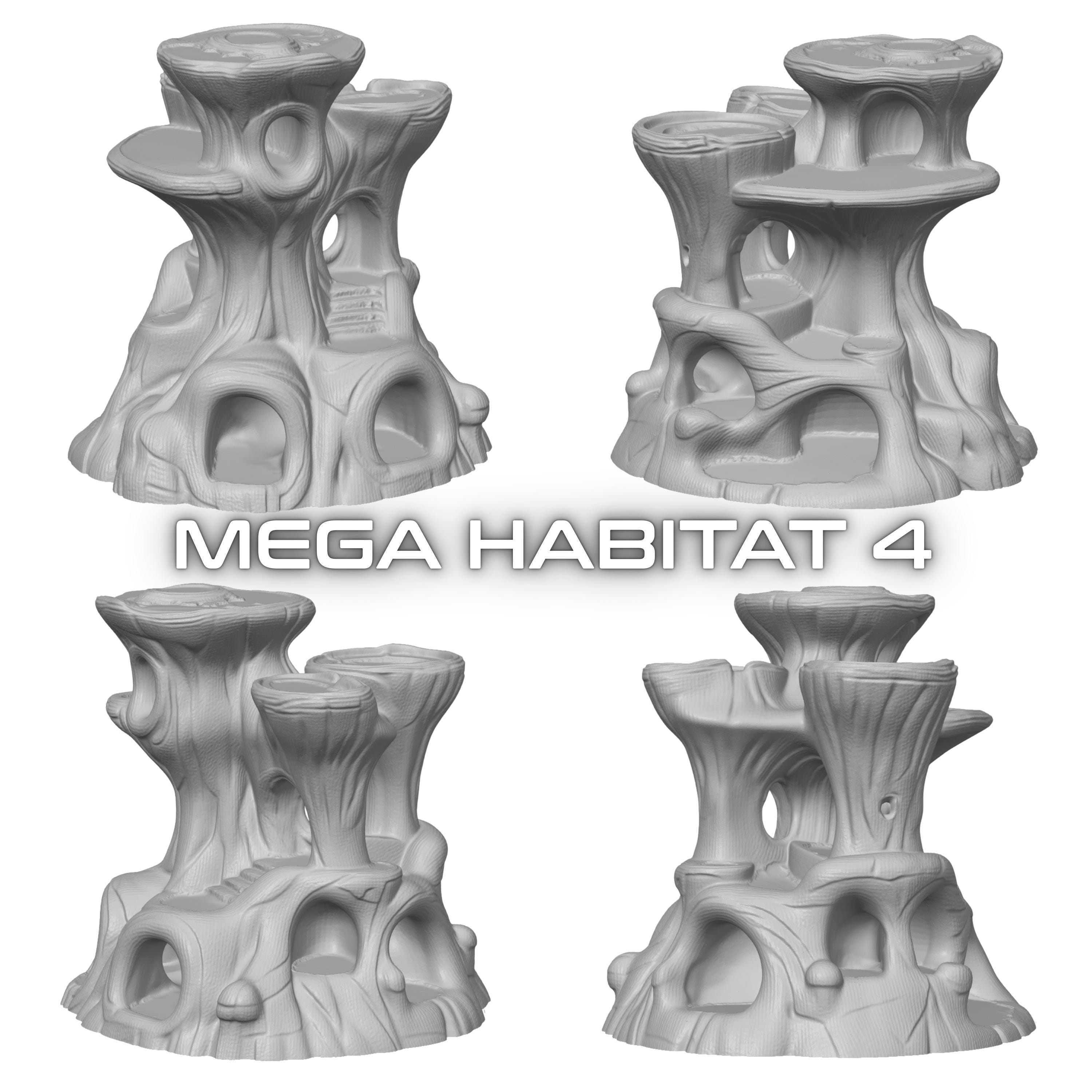Mega Cave Habitat 4 Pack STL Download | Multi-tier Rock Structures ...