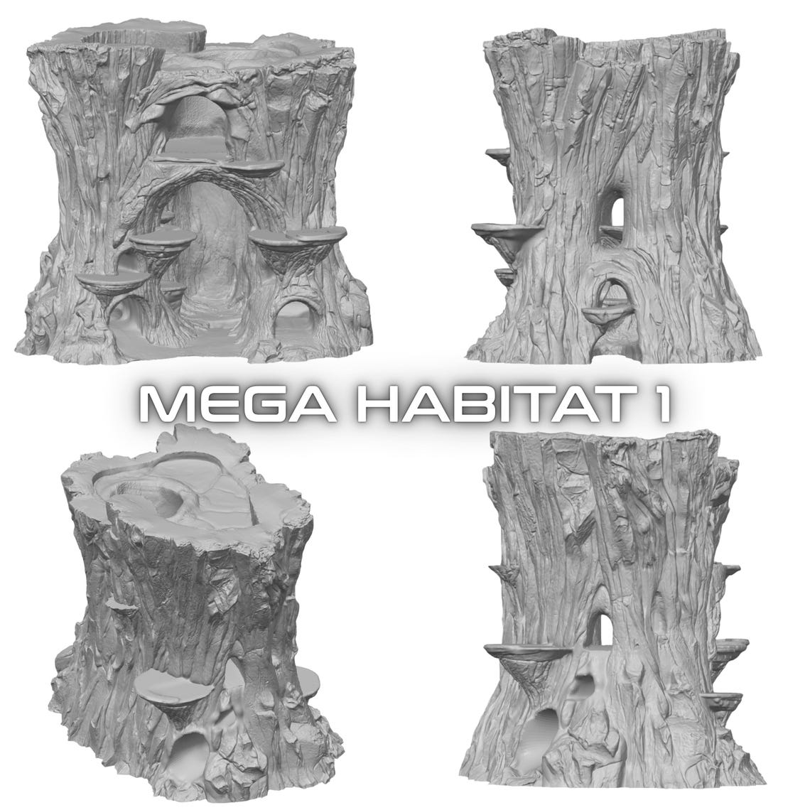 Mega Cave Habitat 4 Pack STL Download | Multi-tier Rock Structures ...