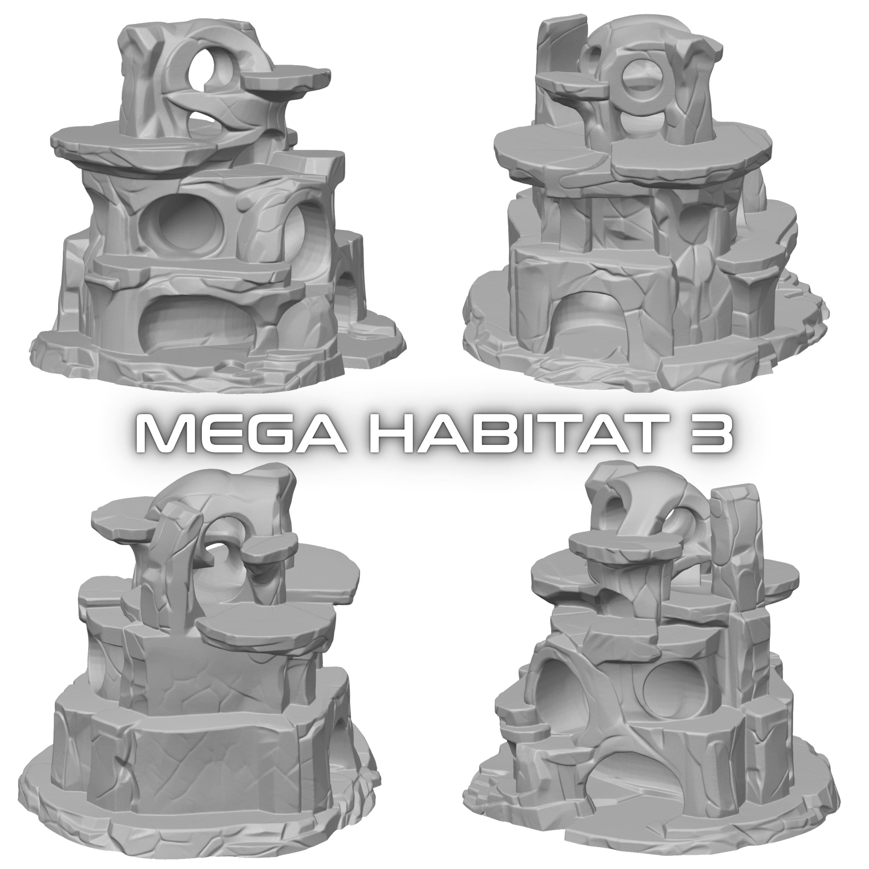 Mega Cave Habitat 4 Pack STL Download | Multi-tier Rock Structures ...