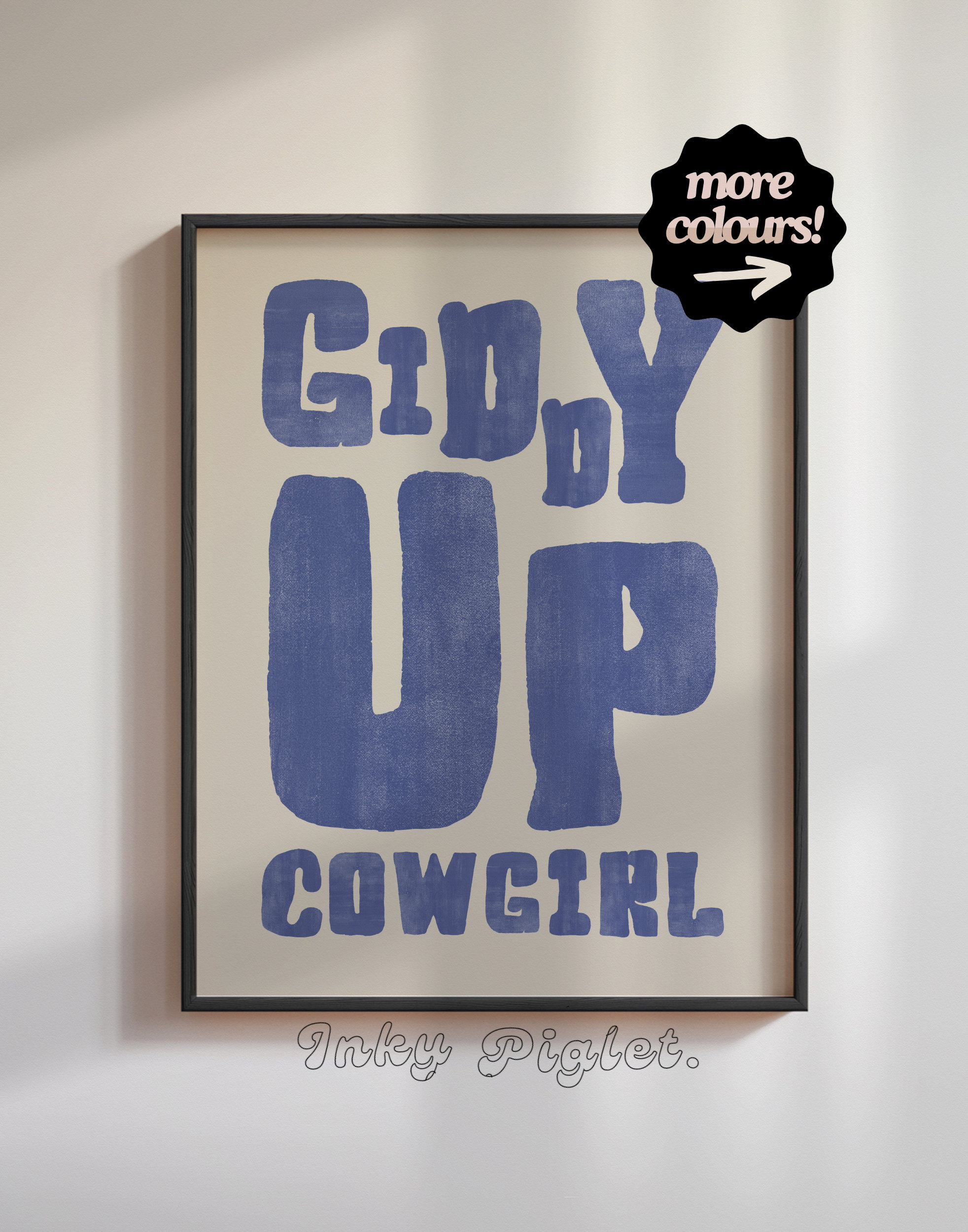 Giddy up Cowgirl, Western Art, Prints Vintage Art, Giclee Print, Wild ...