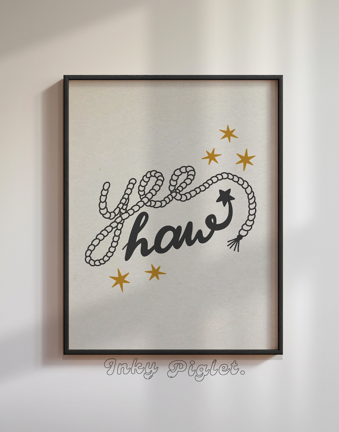 Southern Wall Art, Wild West, Yee Haw Print, Yee Haw Wall Art, Rope ...