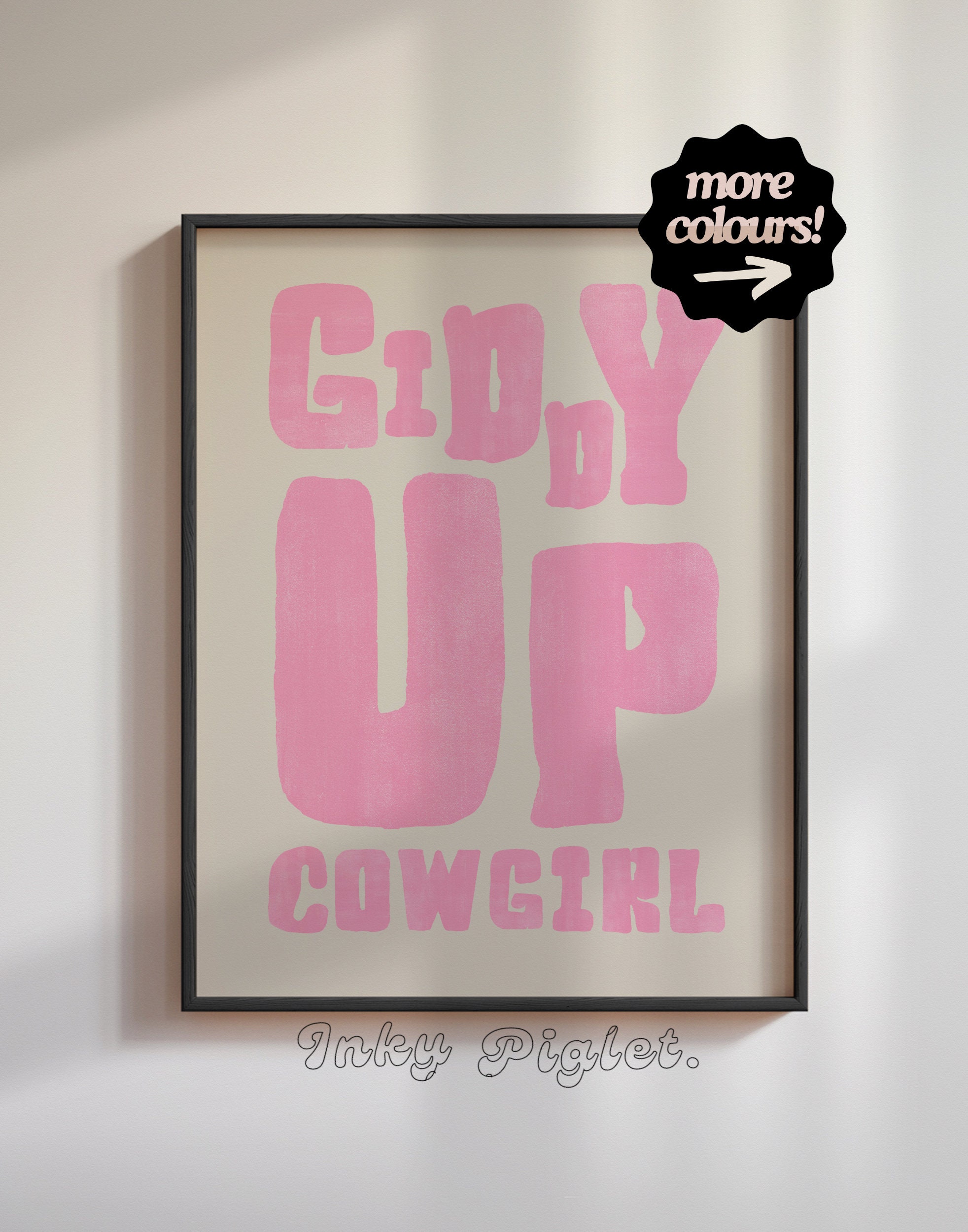 Giddy up Cowgirl, Western Art, Prints Vintage Art, Giclee Print, Wild ...
