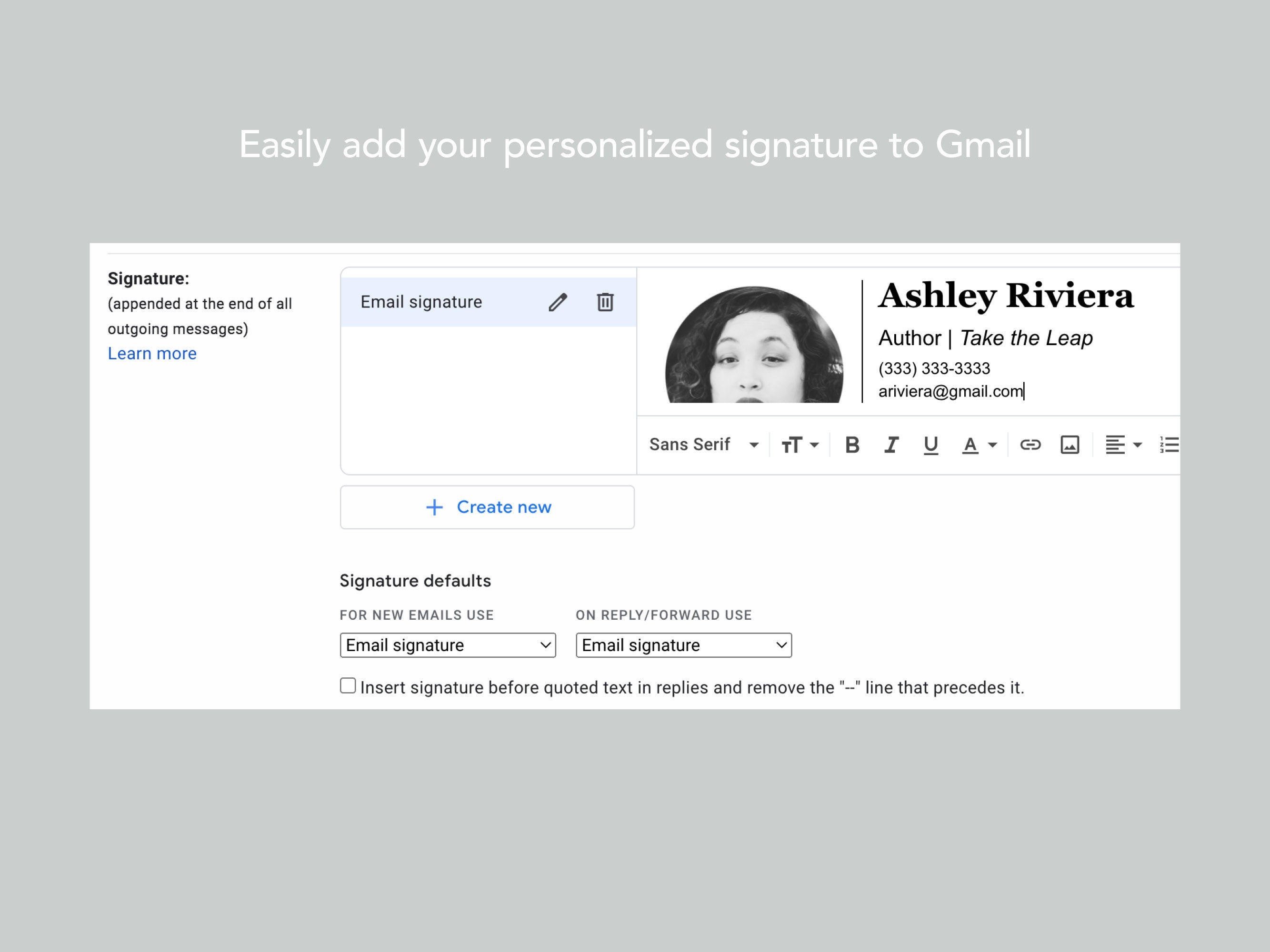 Gmail Signature Template for Writers, Authors, Journalists. Clickable ...
