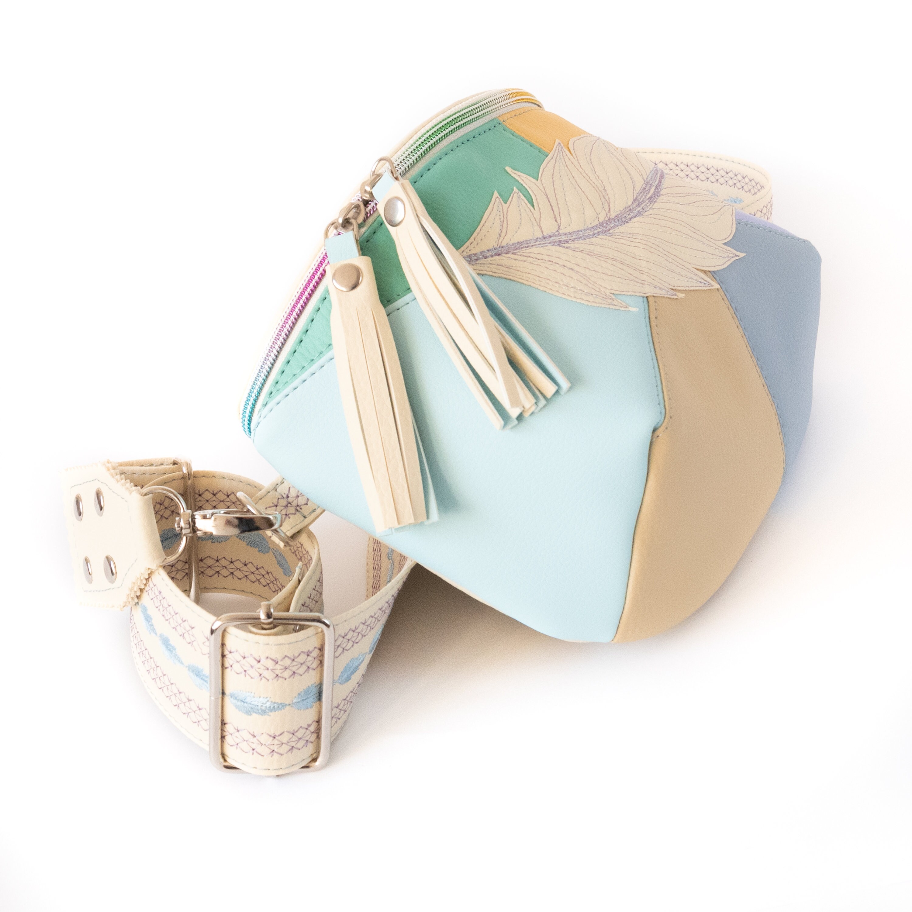 Pastel Rainbow Fanny Pack With Fringe Tassels, Crossbody Sling Purse ...