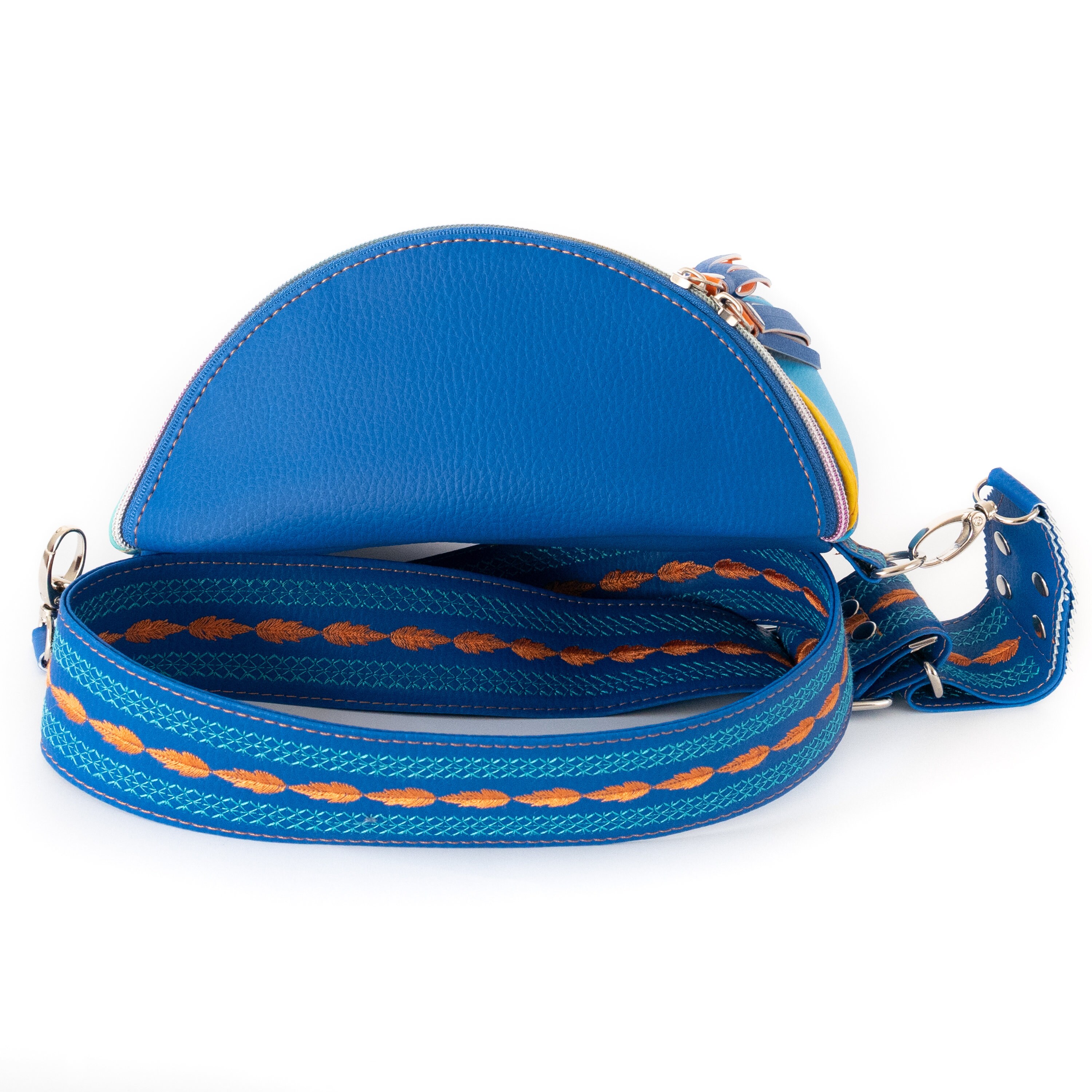 Colorful Fanny Pack, Vegan Leather Hip Bag, Patchwork Sling Bag With ...