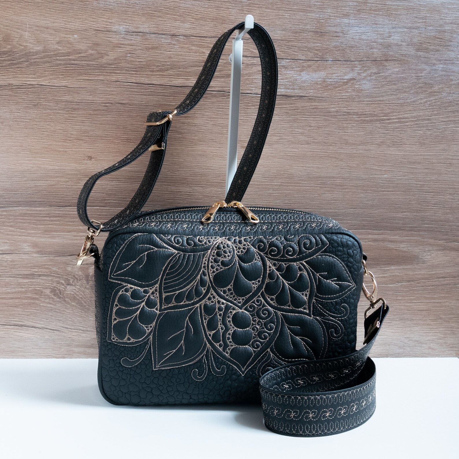 Quilted Crossbody Camera Style Bag With Guitar Purse Strap, Unique ...