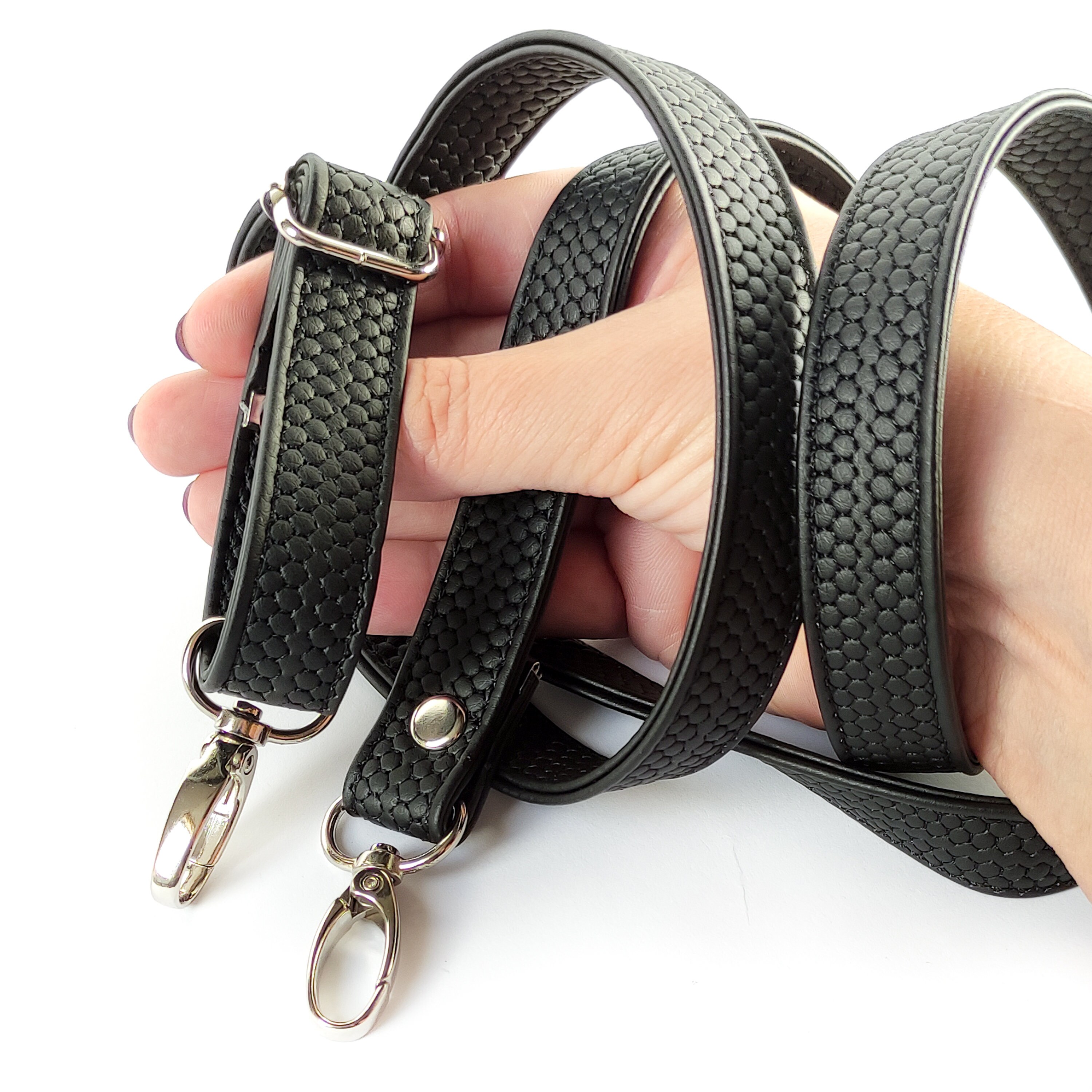 Extra Long Adjustable Crossbody Bag Strap, Replacement Thin Black Purse ...