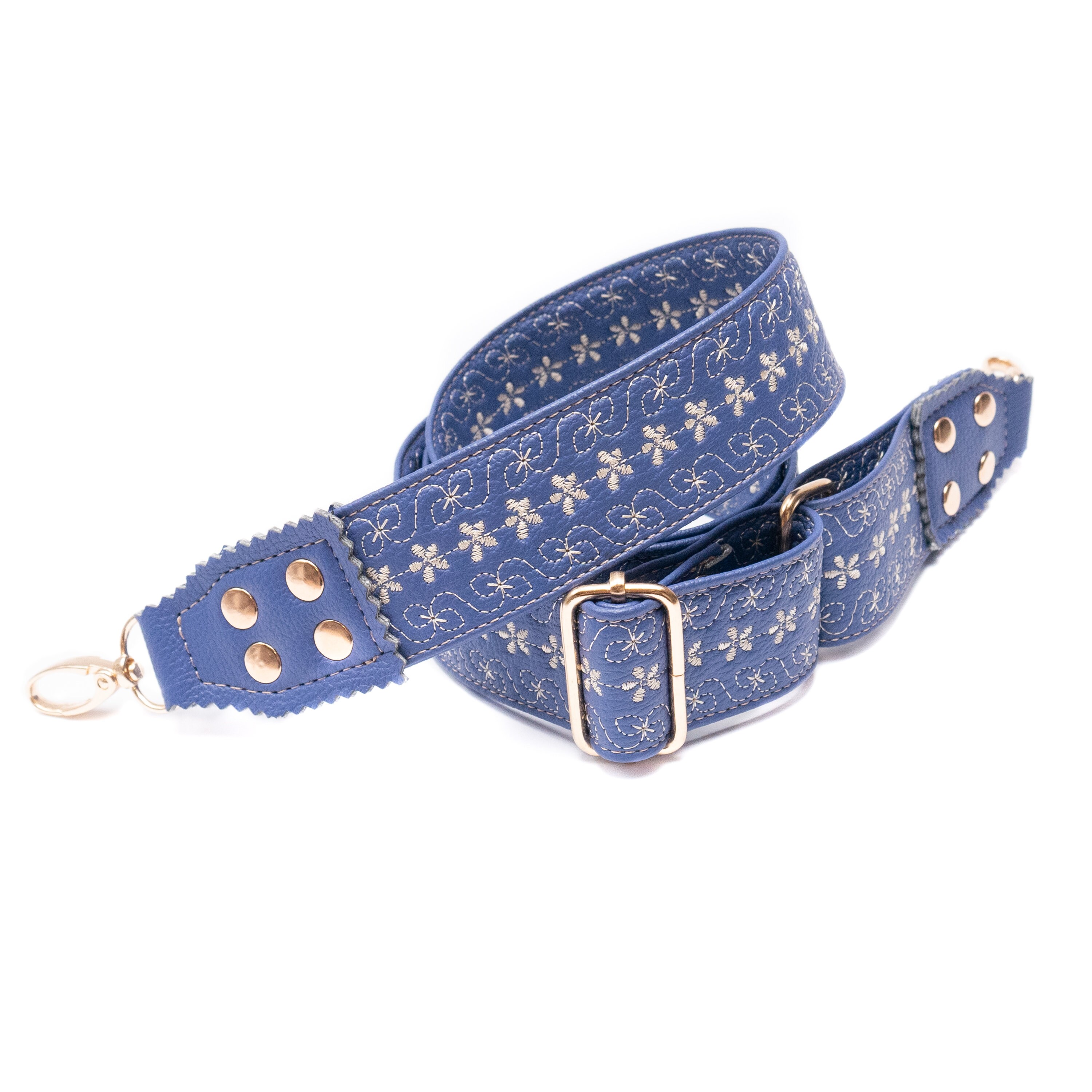 Wide Crossbody Bag Strap, Embroidered Floral Vegan Leather Guitar Purse ...