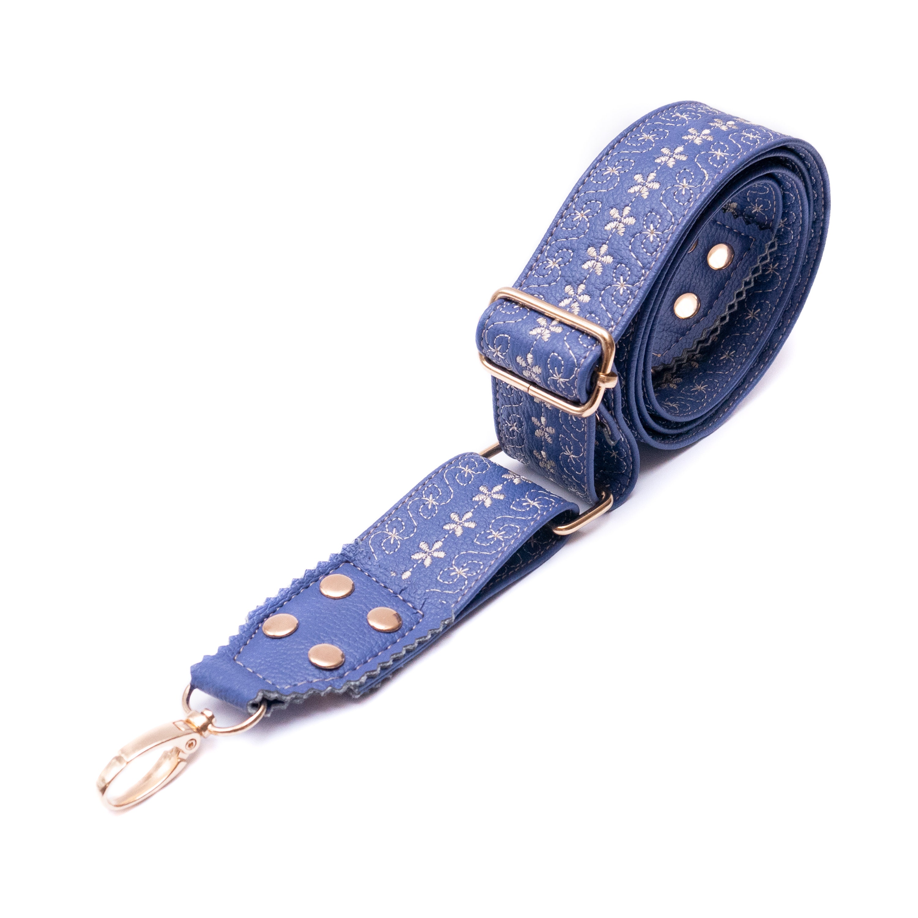 Wide Crossbody Bag Strap, Embroidered Floral Vegan Leather Guitar Purse ...