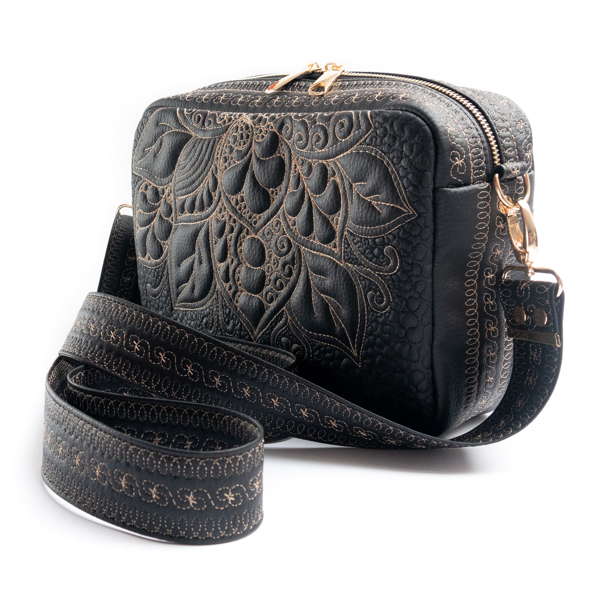 Quilted Crossbody Camera Style Bag With Guitar Purse Strap, Unique ...