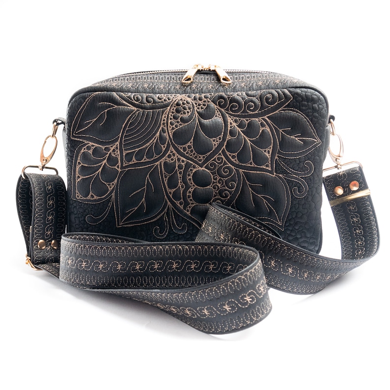 Quilted Crossbody Camera Style Bag With Guitar Purse Strap, Unique ...