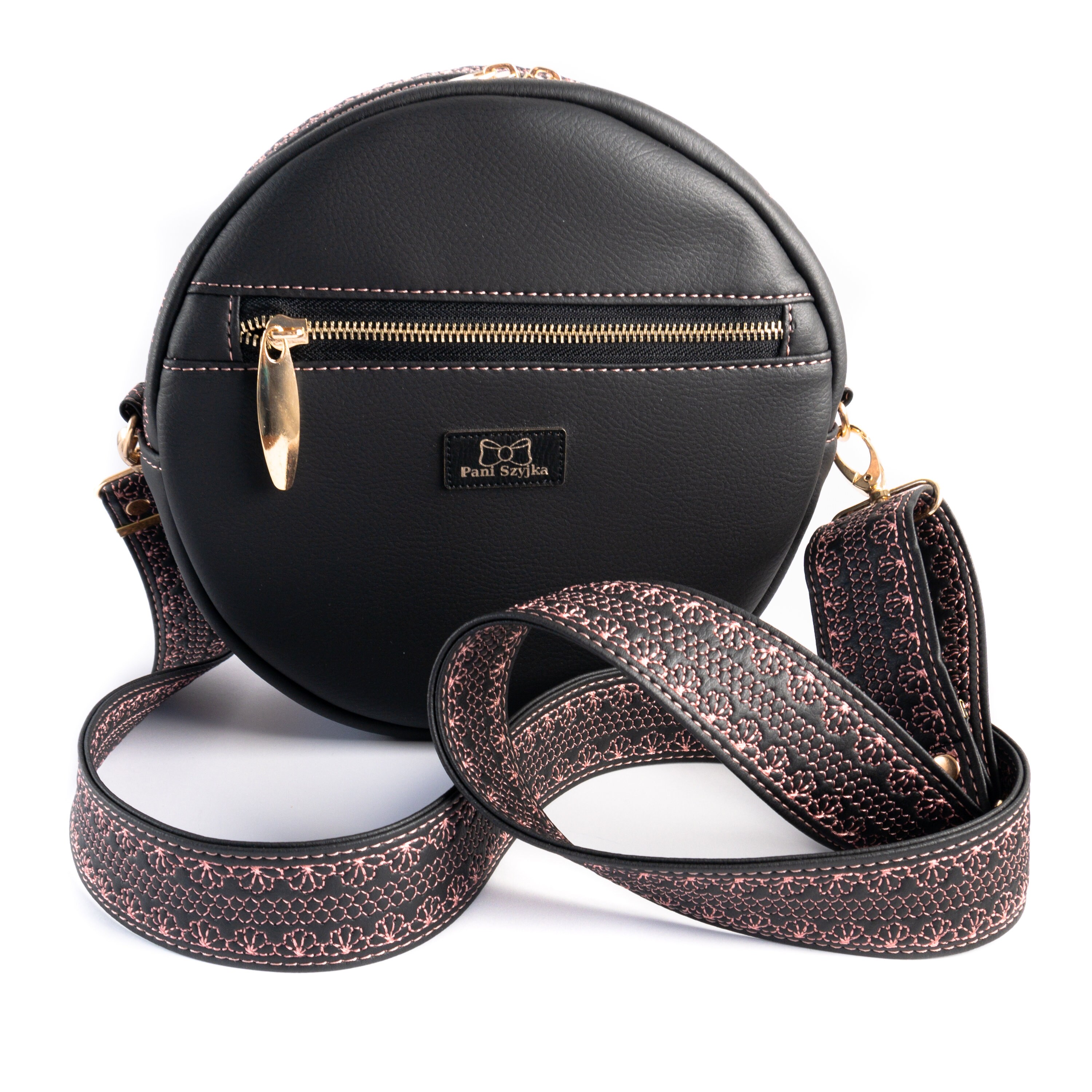 Set Round Crossbody Bag and Match Small Zipper Pouch, Quilted Circle ...