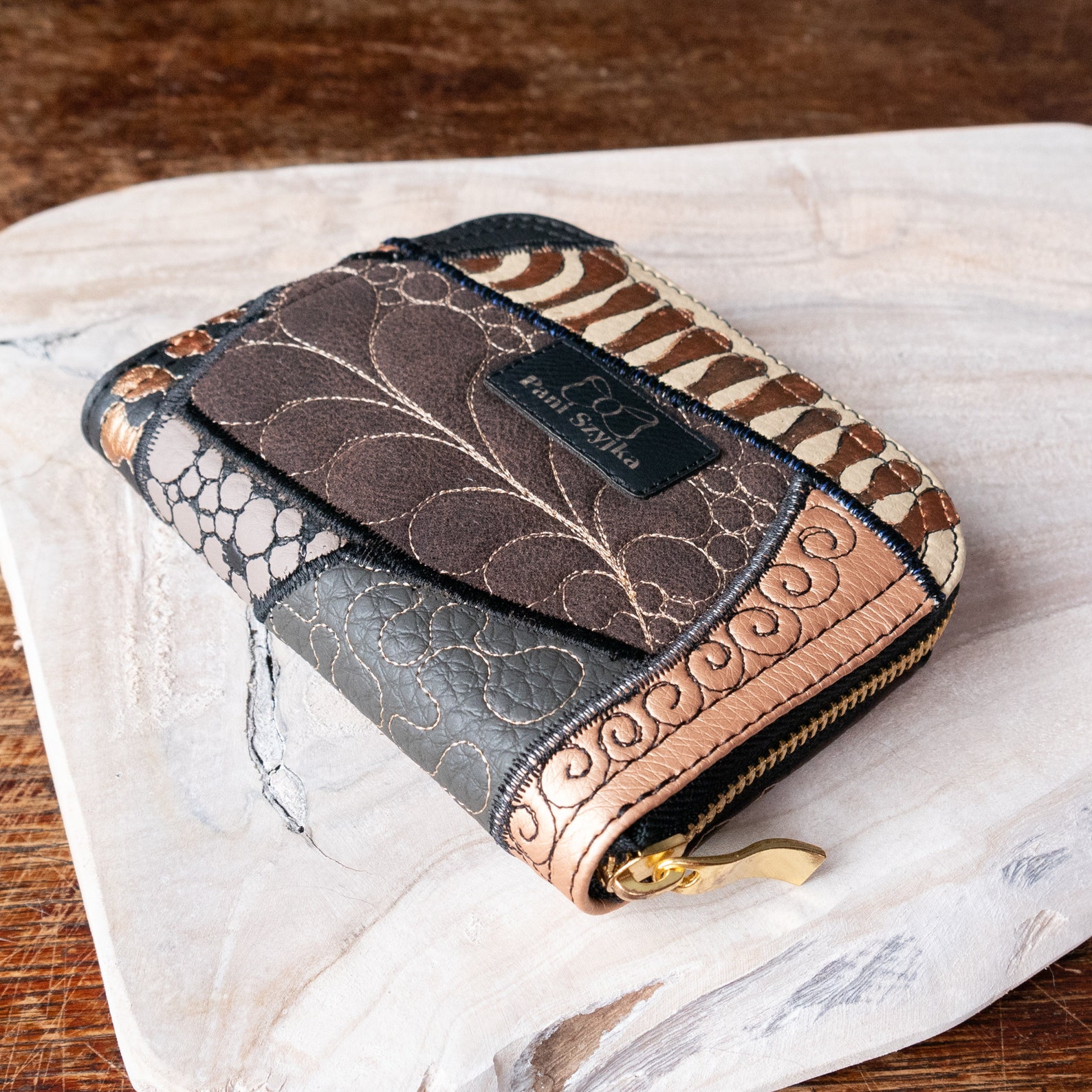 Unique Wallet for Women, OOAK Zip Arround Wallet, Vegan Patchwork ...