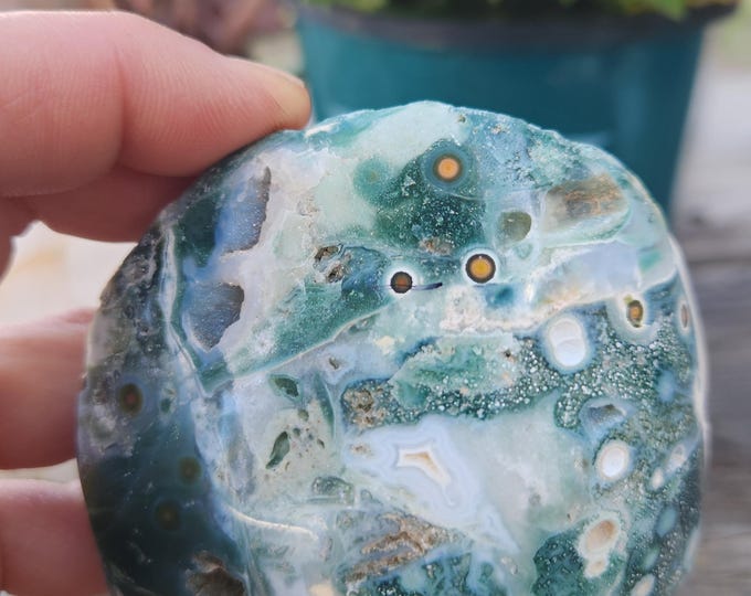 RARE TEAL BLUE Ocean Jasper Tower | Vibrant Teal Color | Blue Ocean ...